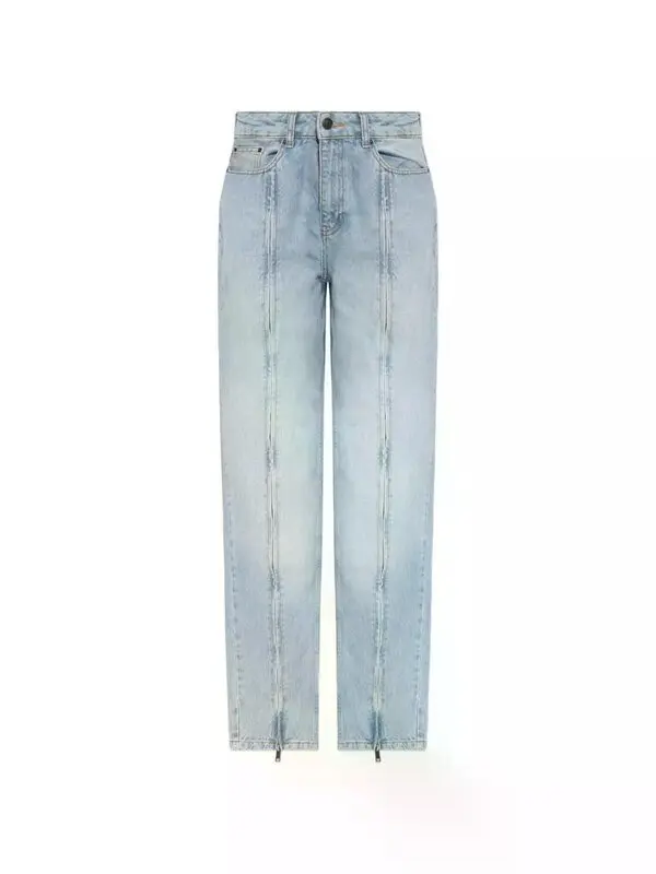 ROTATE BY BIRGER CHRISTENSEN Straight Denim Zip Jeans Light - Blue