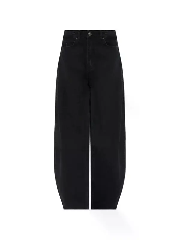 ROTATE BY BIRGER CHRISTENSEN Draped Barrel-leg Jeans Denim - Black