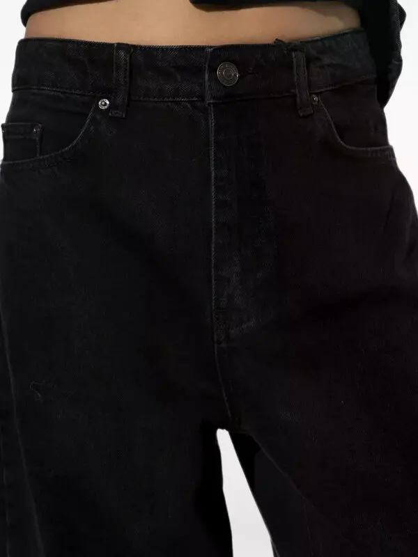 ROTATE BY BIRGER CHRISTENSEN Draped Barrel-leg Jeans Denim