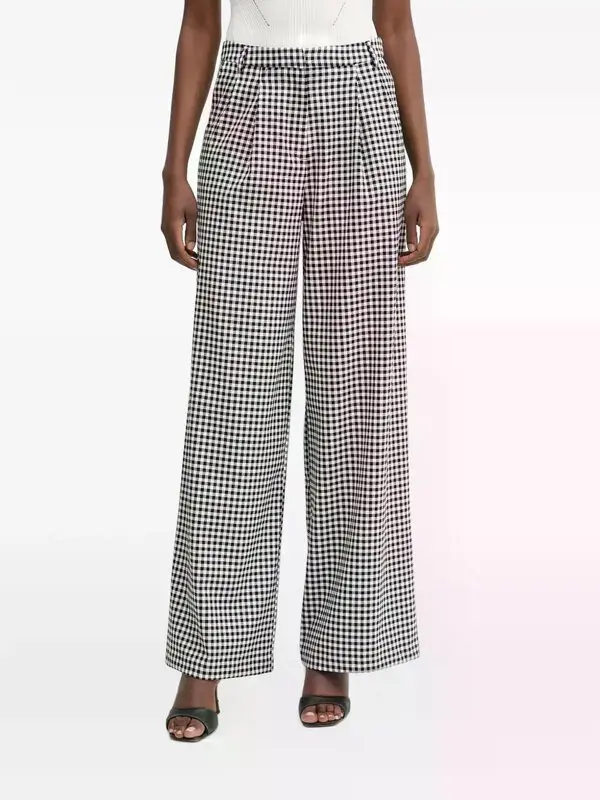 MORGAN Gingham-check Wide-leg Trousers