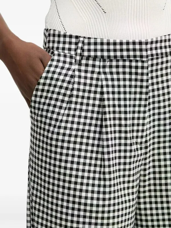 MORGAN Gingham-check Wide-leg Trousers