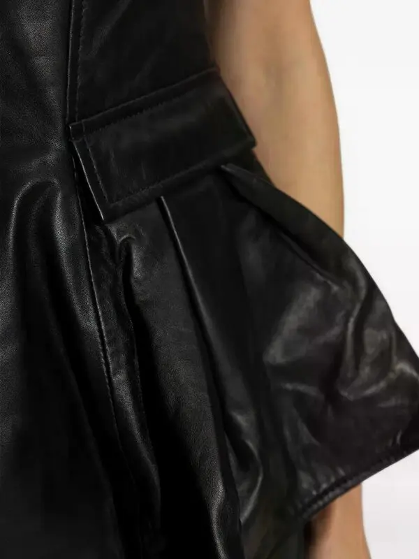 ROTATE BY BIRGER CHRISTENSEN Peplum Leather Top
