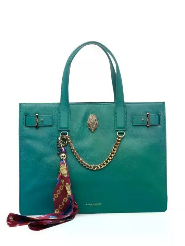Kurt Geiger Scarf-detail Eagle-plaque Tote Bag - Green
