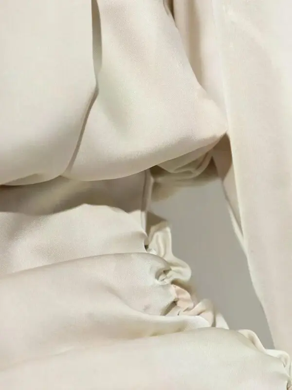 ROTATE BY BIRGER CHRISTENSEN Long-sleeves Ruched Top White