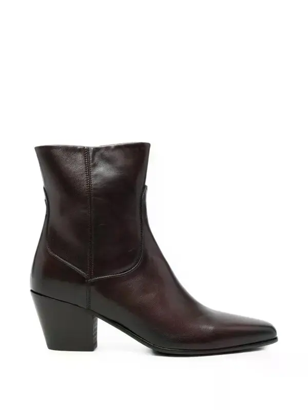 PANTANETTI Moplene Pointed-toe Leather Ankle Boots