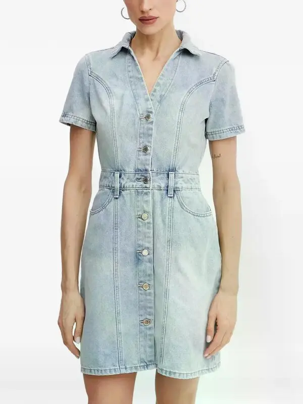 MORGAN Rogla Button-up Short-sleeve Mini Dress
