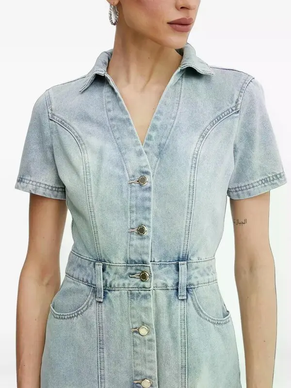 MORGAN Rogla Button-up Short-sleeve Mini Dress