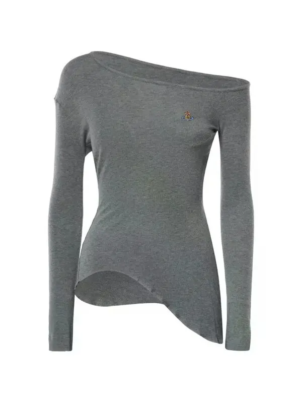 VIVIENNE WESTWOOD Orgy Asymmetric Off-shoulder T-shirt - Grey