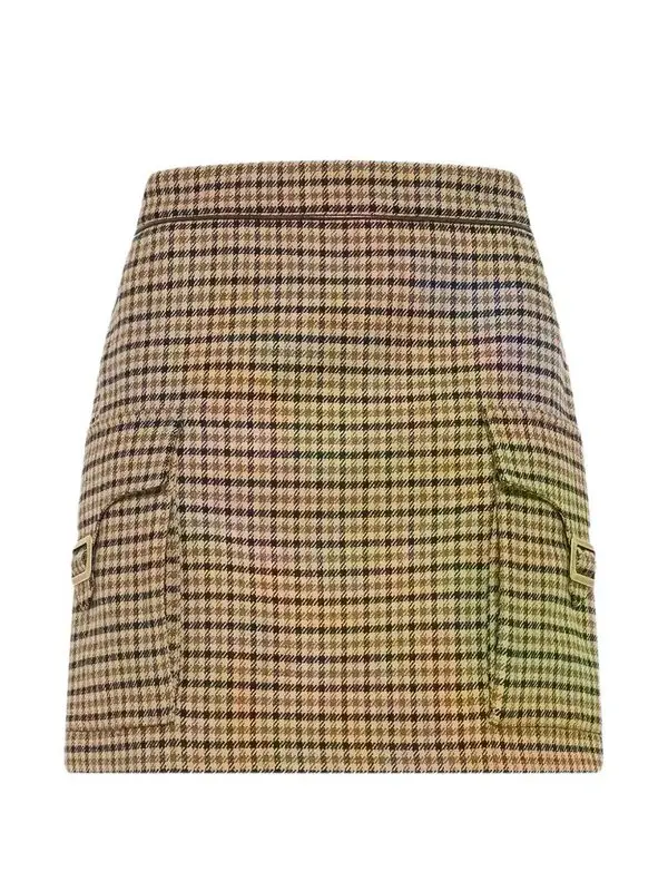 Seventy Check-pattern Flap-pocket Mini Skirt
