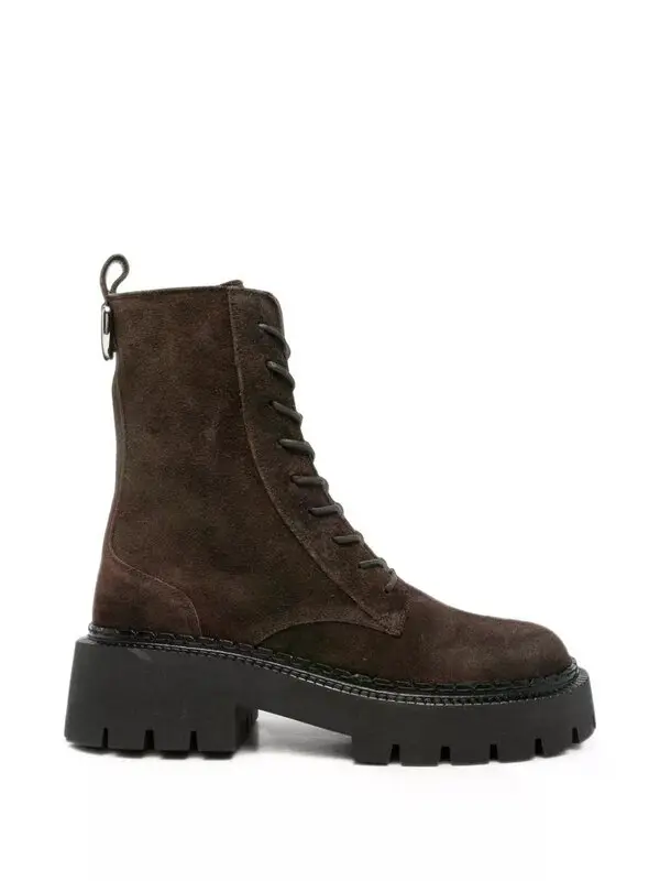 VIC MATIE Lace-up Suede Ankle Boots - Brown
