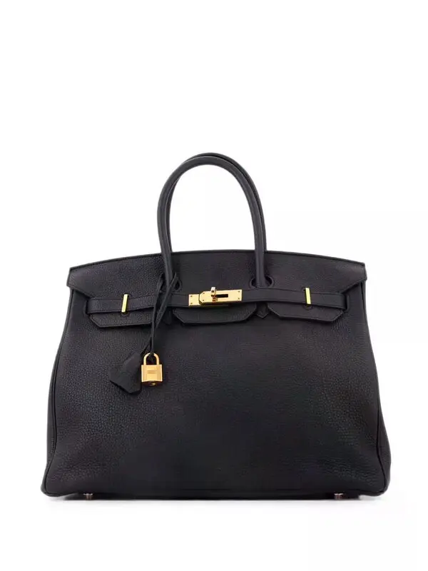 Hermès Birkin Handbag Noir Togo With Rose Gold Hardware 35 Tote Bag - Black