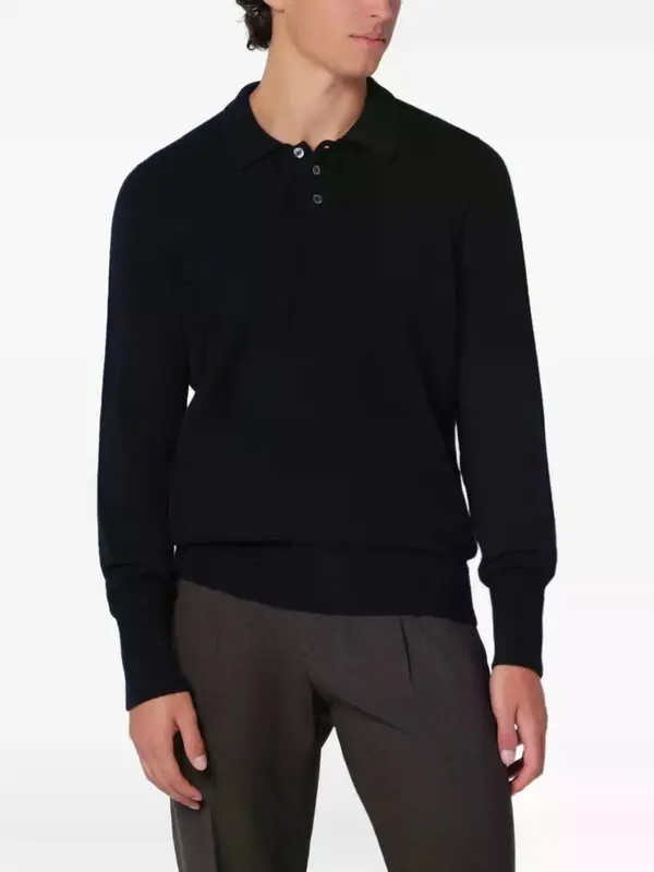 DRUMOHR Long-sleeve Knitted Polo Shirt