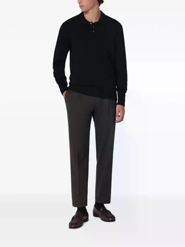 DRUMOHR Long-sleeve Knitted Polo Shirt