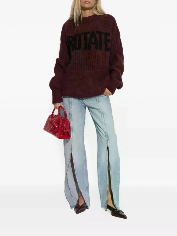 ROTATE BY BIRGER CHRISTENSEN Logo-intarsia Chunky-knit Sweater