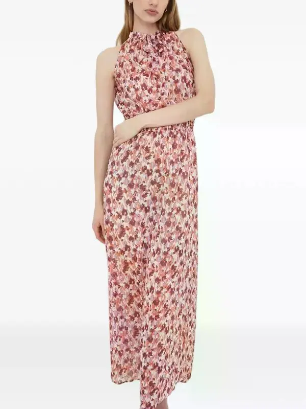 MORGAN Abstract-print Smocked-waist Maxi Dress