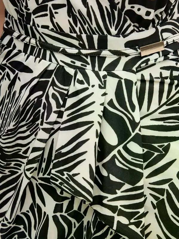 MORGAN Leaf-print Wrap Mini Dress