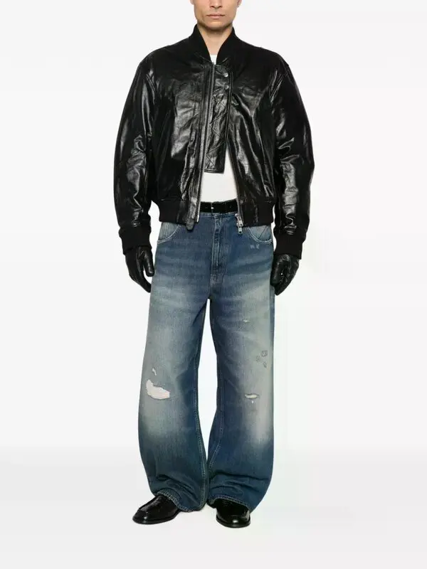 SUNFLOWER Distressed-effect Wide-leg Jeans