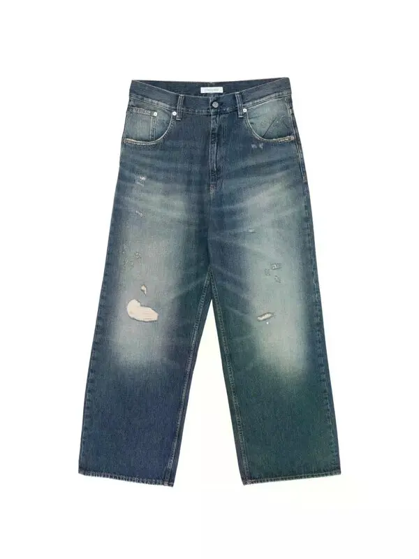 SUNFLOWER Distressed-effect Wide-leg Jeans - Blue
