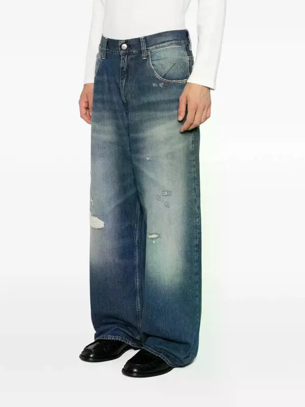 SUNFLOWER Distressed-effect Wide-leg Jeans