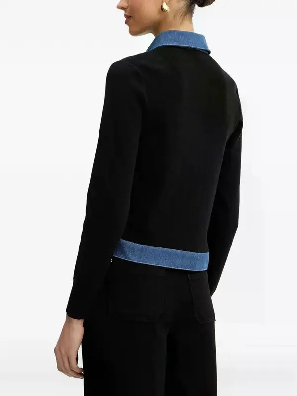 MORGAN Denim Trim Button-up Cardigan