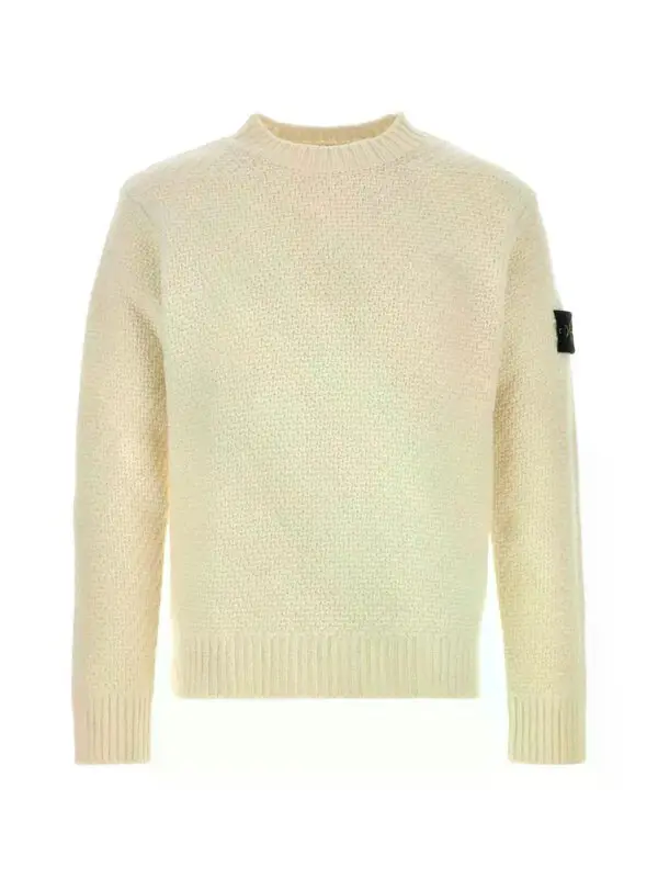 Stone Island Logo-patch Waffle-knit Sweater