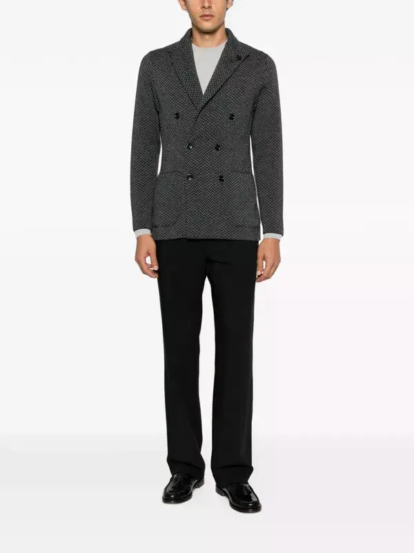 LARDINI Chevron Double-breasted Jacket