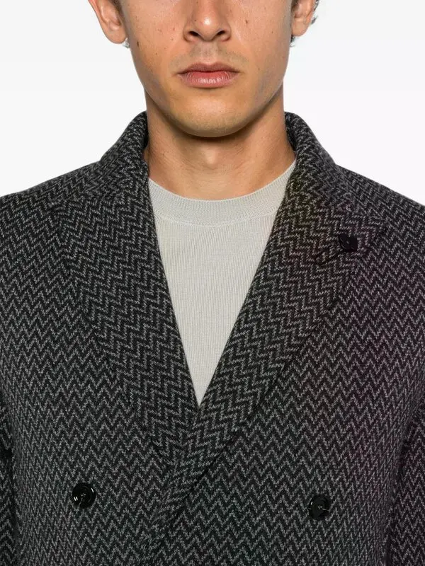 LARDINI Chevron Double-breasted Jacket