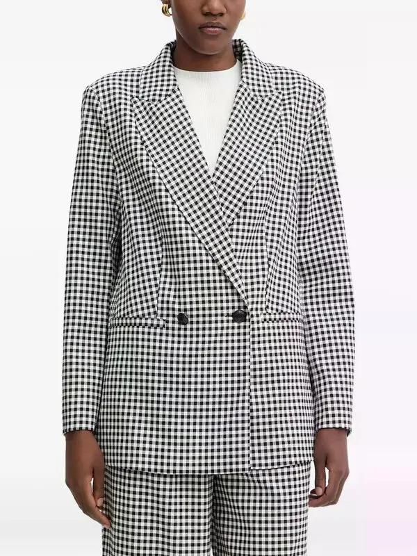 MORGAN Gingham Double-breasted Blazer