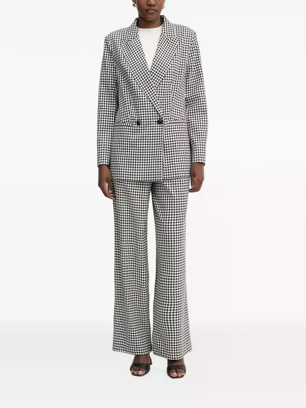 MORGAN Gingham Double-breasted Blazer