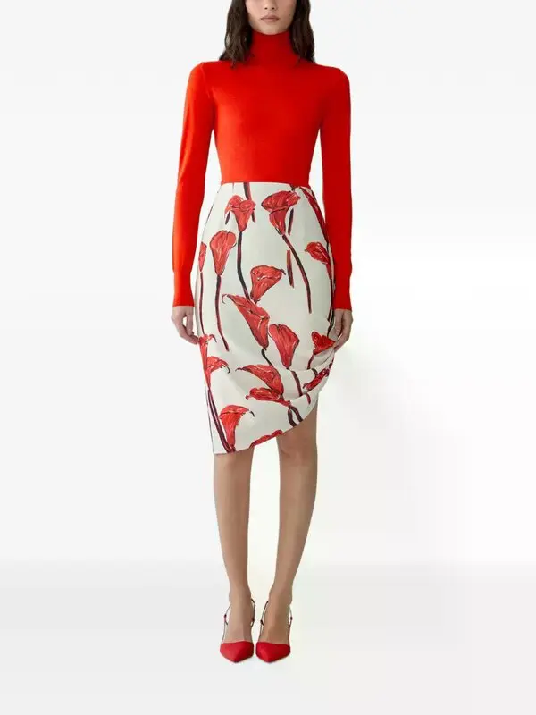 Carolina Herrera Mock Neck Sweater - Red