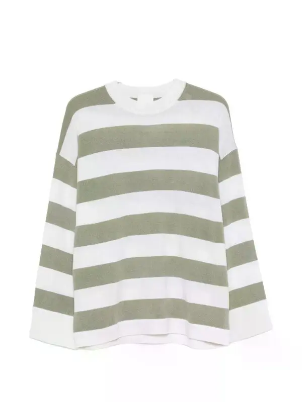 ALLUDE Horizontal Stripe Sweater - Green