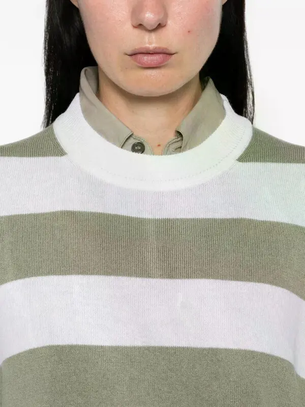 ALLUDE Horizontal Stripe Sweater