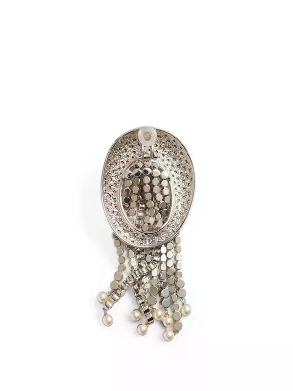 Valentino Garavani Kabarett Crystal Embellished Tassel Earrings - Silver