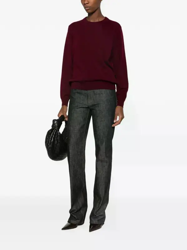 ALLUDE Crew-neck Long-sleeve Sweater