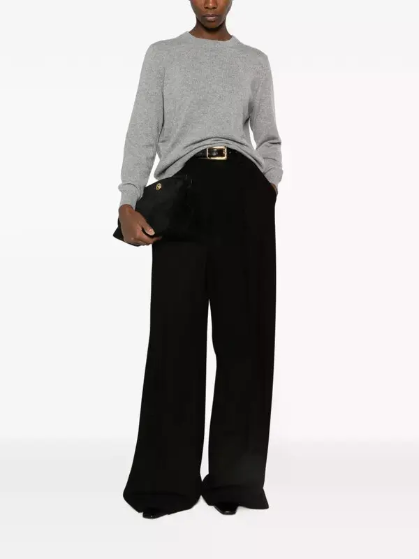 ALLUDE Ribbed-trim Sweater
