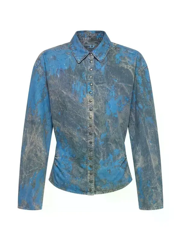 DIESEL® Bleached-effect Denim Shirt - Grey
