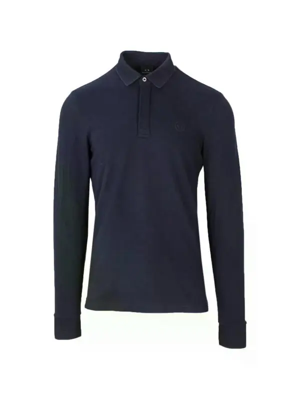 Armani Exchange Long-sleeve Logo-embroidered Polo Shirt