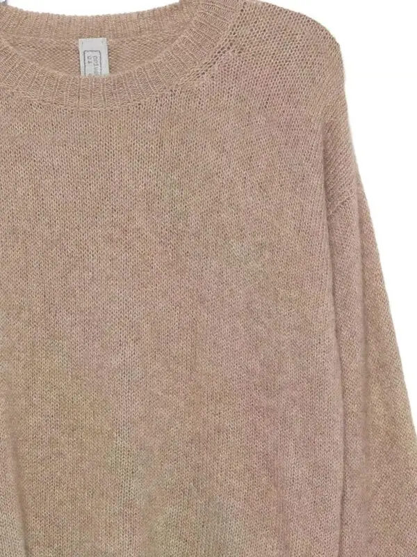 PRIVATE 0204 Taupe Fine-knit Drop-shoulder Sweater