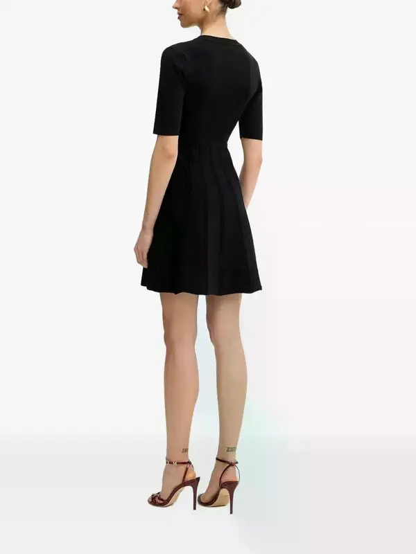 MORGAN Button-embellished Pleated Mini Dress