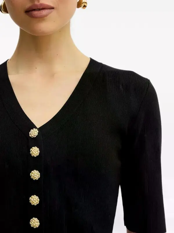 MORGAN Button-embellished Pleated Mini Dress