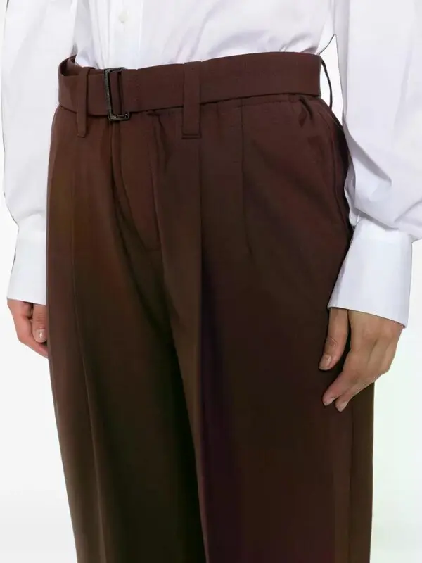 Brunello Cucinelli Belted Pleated Trousers - Brown