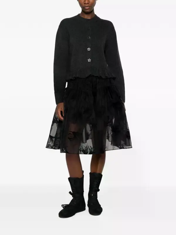 Cecilie Bahnsen Ruffled Floral-button Cardigan