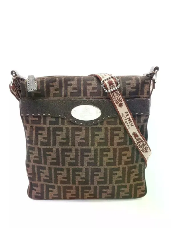 Fendi 2010s Selleria Zucca Shoulder Bag - Brown