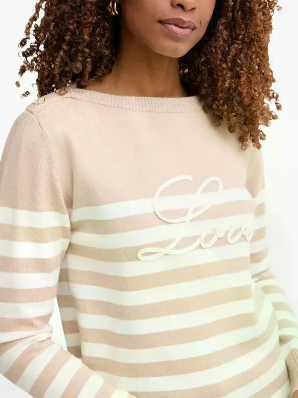 MORGAN Striped Button-detail Sweater
