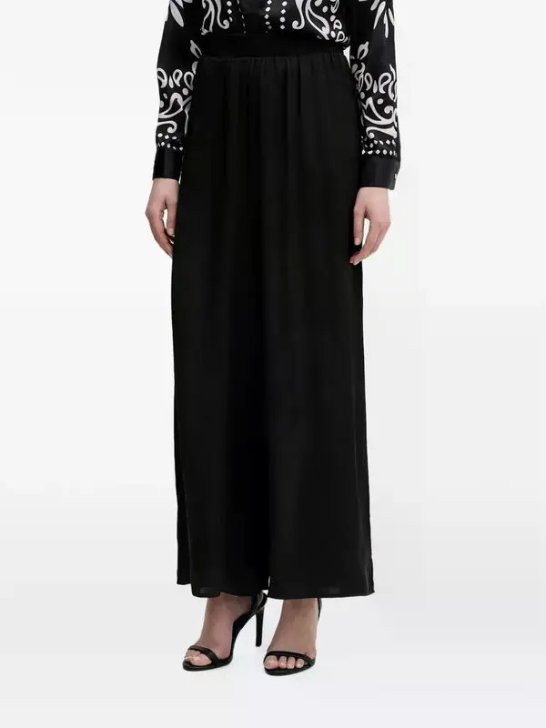 MORGAN Elasticated-waist Palazzo Pants - Black