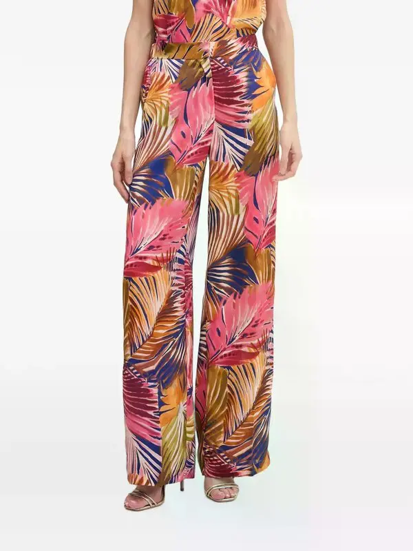 MORGAN Leaf Print Palazzo Pants