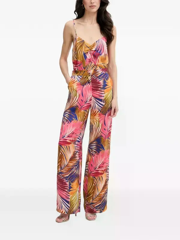 MORGAN Leaf Print Palazzo Pants