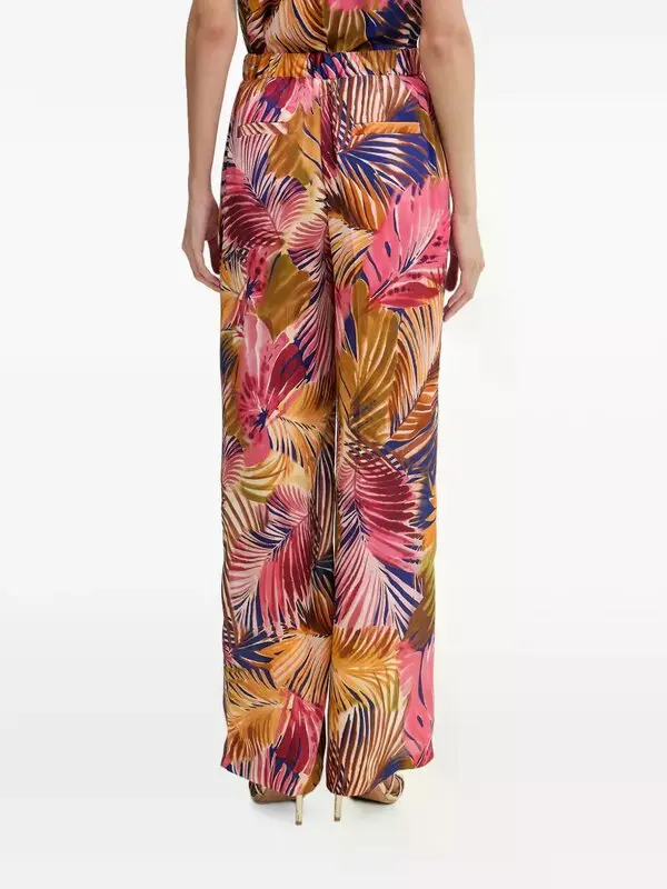 MORGAN Leaf Print Palazzo Pants