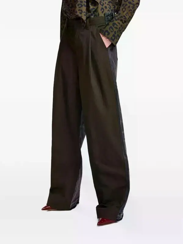 Essentiel Antwerp Denim-panel Wide-leg Trousers