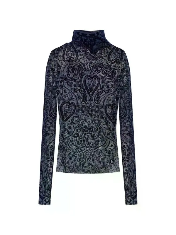Off-White Paisley-pattern Top - Blue